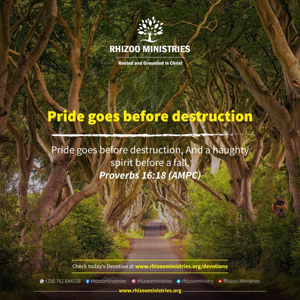 Pride goes before destruction – Rhizoo Ministries