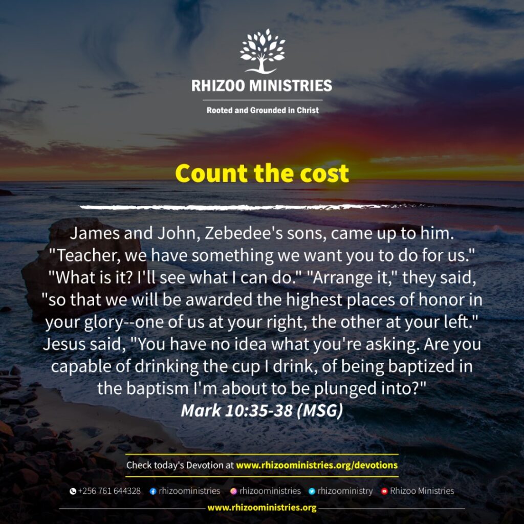 Count the cost – Rhizoo Ministries